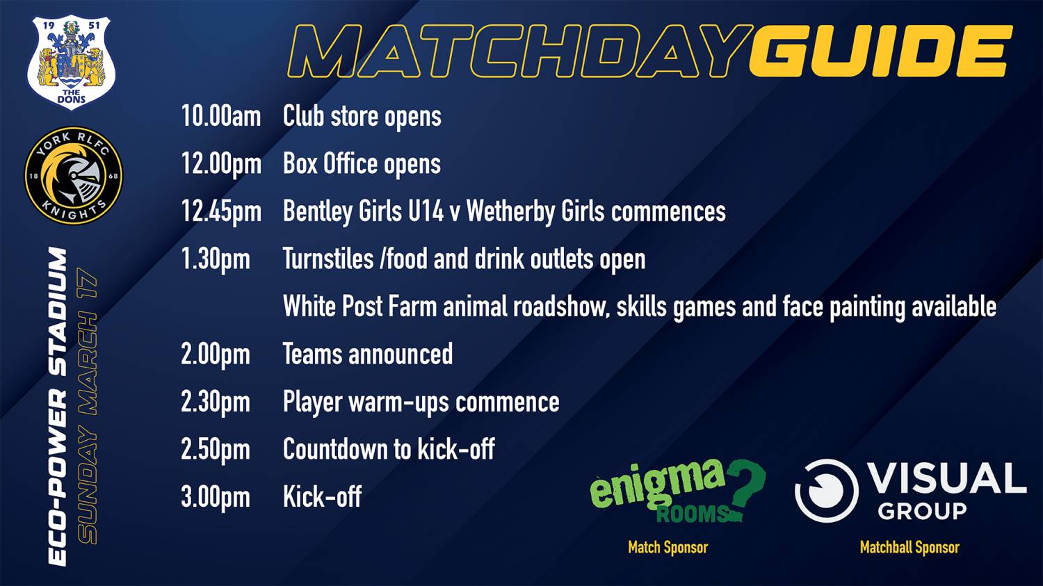 NEWS | Matchday Guide - Dons v York RLFC Knights